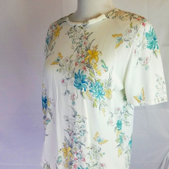 Alfred Dunner | Tops | Vtg Alfred Dunner Floral Beaded Spring Blousetop ...